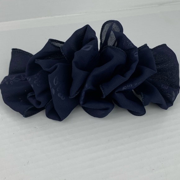 Hair | Navy Blue Print Fabric Bow Hair Barrette Small Marks Last Pic ...
